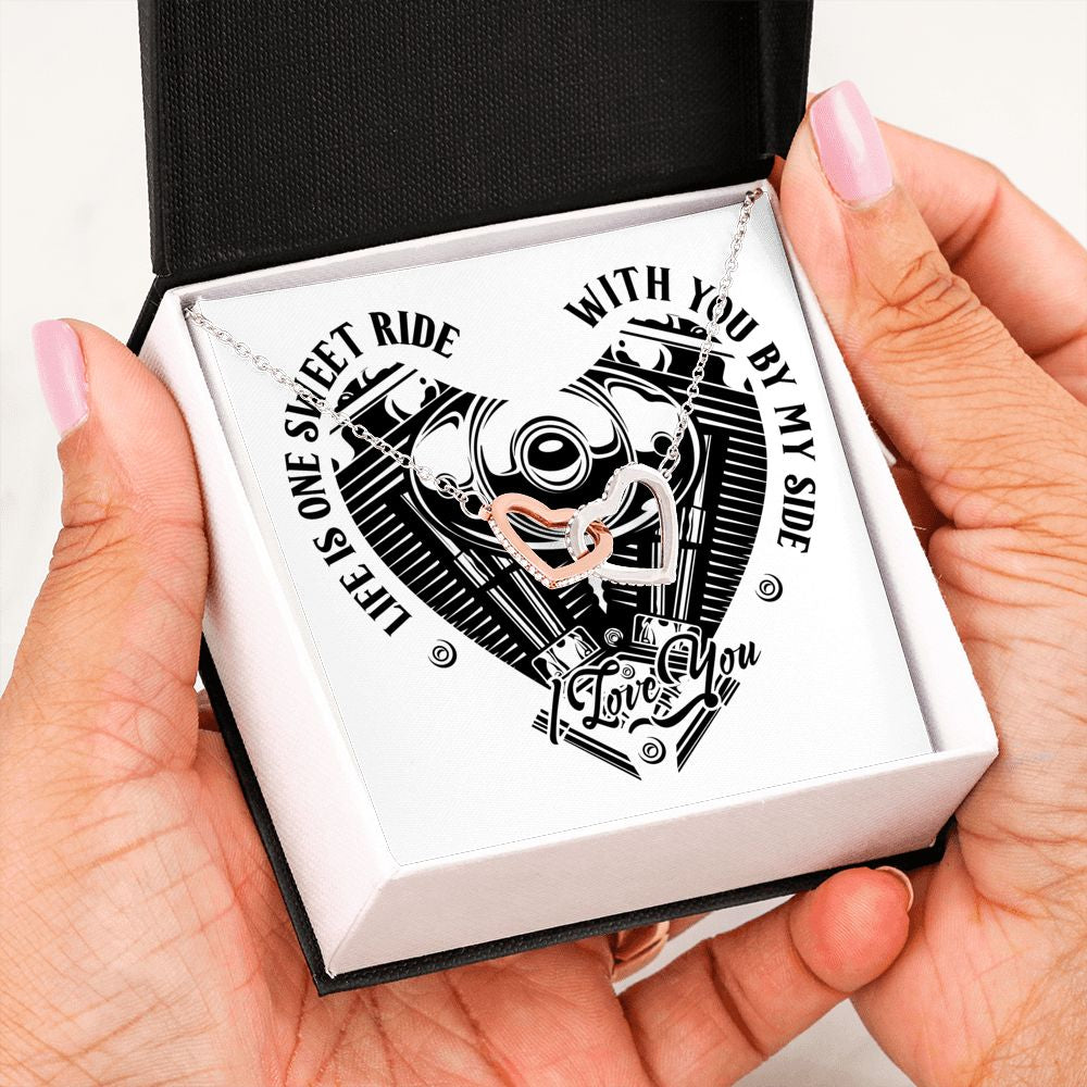 One Sweet Ride Interlocking Heart Necklace
