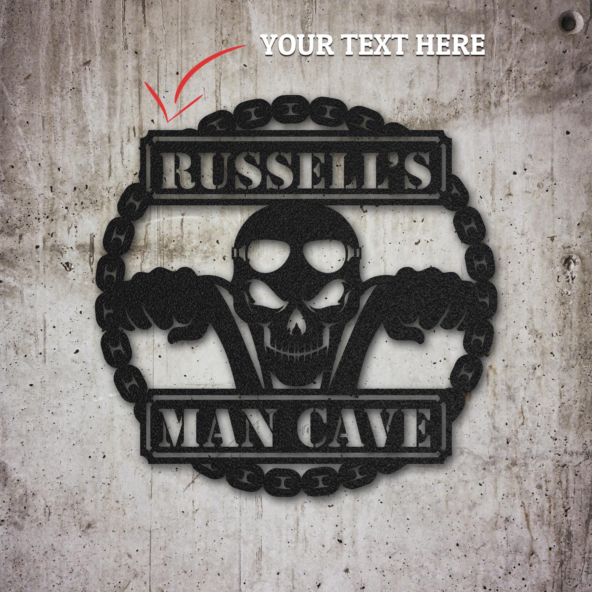 PERSONALIZED Biker Skull Man Cave Metal Sign (🇺🇸USA Made) – Sweet Ride